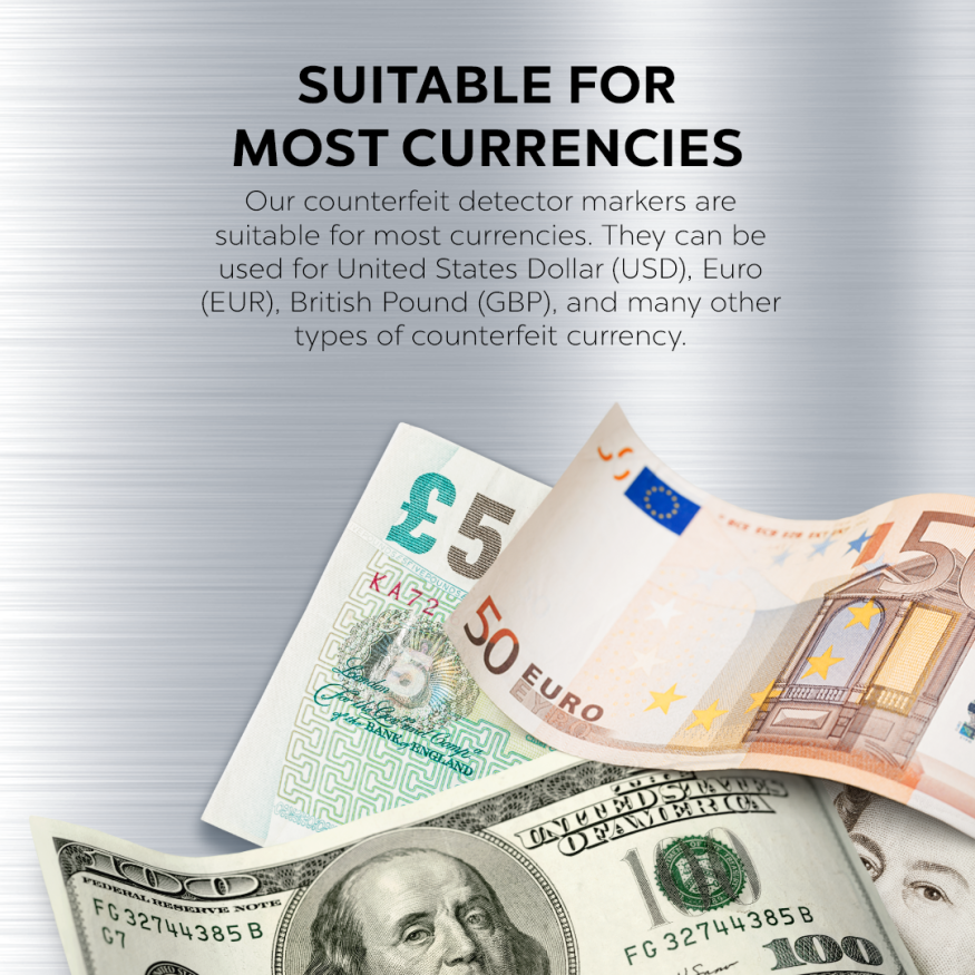 SP100 5-Pack Counterfeit Detector Pens - SILVER By AccuBANKER