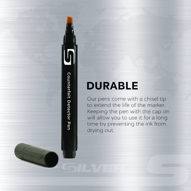 SP100 5-Pack Counterfeit Detector Pens - SILVER By AccuBANKER