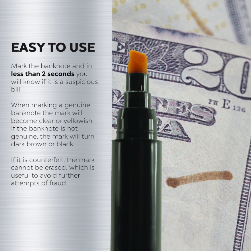 SP100 5-Pack Counterfeit Detector Pens - SILVER By AccuBANKER