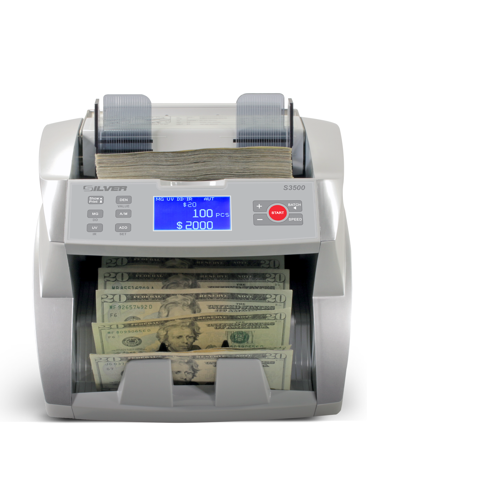 S3500 High Speed Bill Counter MGUV - SILVER By AccuBANKER