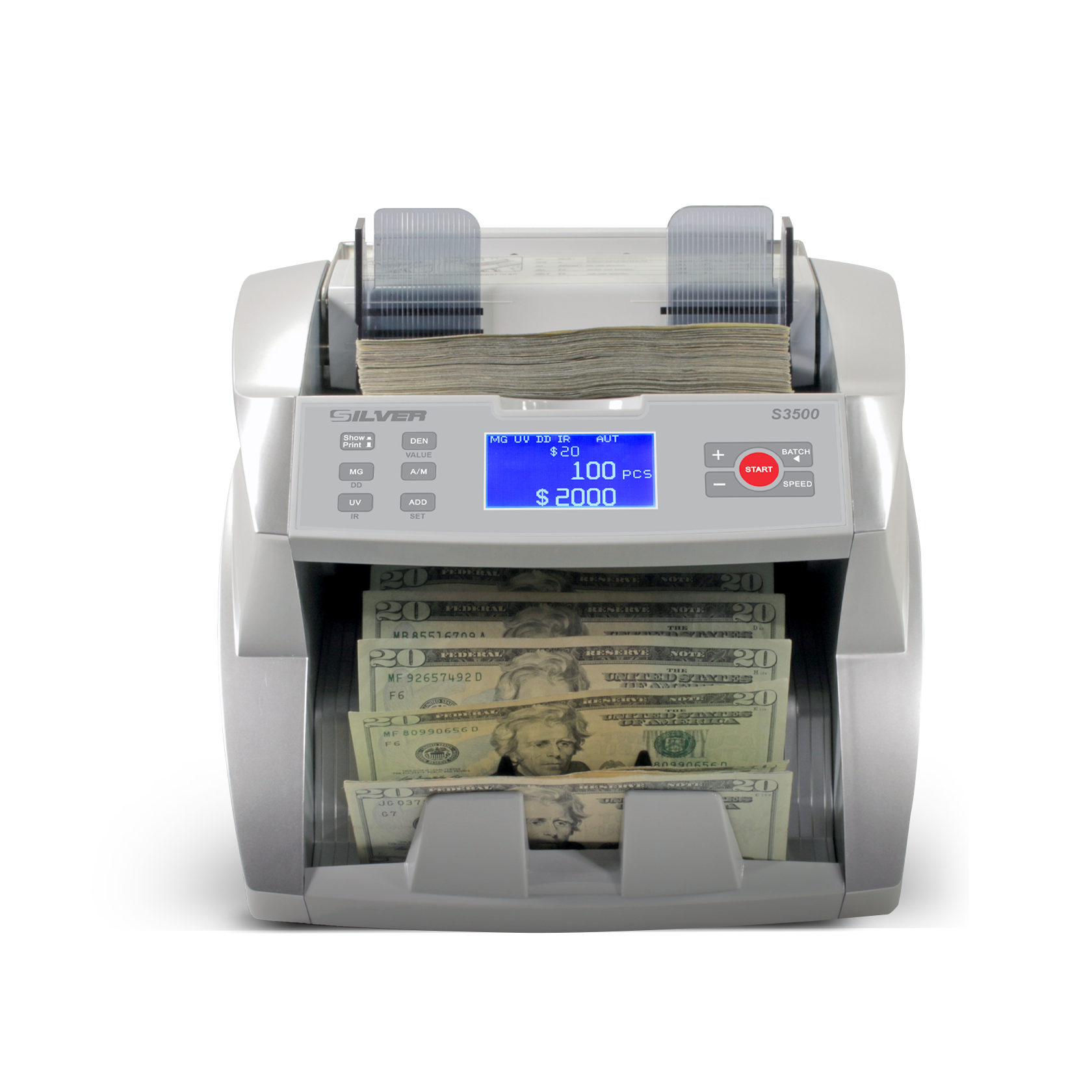 S3500 High Speed Bill Counter MGUV - SILVER By AccuBANKER